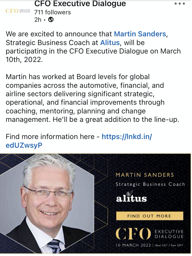 The CFO Executive Dialogue – Martin Sanders